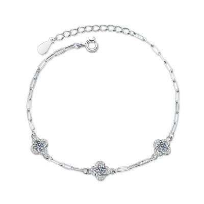 China Competitive price Moissanite Birthstone Bracelet 925 Silver Moissanite Jewelry Adjustable Length Silver Bracelet for sale
