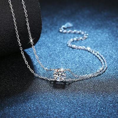 China Manufacturer wholesale 925 Silver Moissanite Bangle Moissanite Station Bracelet Wedding Moissanite Silver Bracelet for sale