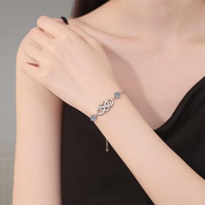 China Hot sale & high quality 925 Silver Heart Shape Engagement Silver Moissanite Bracelet Promise Bracelet for sale