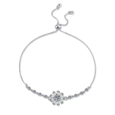 China Professional factory Mothers Day Silver Bracelet Party Moissanite Bracelet 925 Daily Wear Silver Bracelet for sale