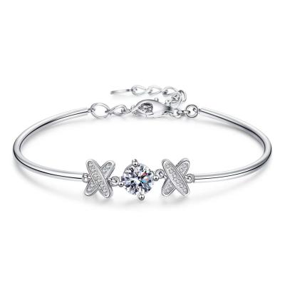 China factory cheap price Women Fancy 925 Silver Certificate Moissanite Bracelet 925 Silver Moissanite Bracelet for sale
