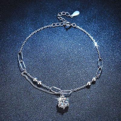 China Cheap Factory Price Moissanite Charm Bracelet 925 Luxury 925 Silver Moissanite Bracelet Classic 925 Silver Moissanite Bracelet for sale