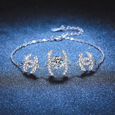 China Factory Direct China Unisex 925 silver Moissanite bracelet charm best seller adjustable 925 silver Moissanite bracelet for sale