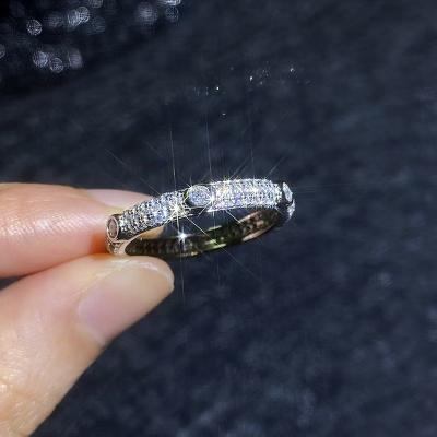 China Factory Direct China silver moissanite ring hip hop sterling silver moissanite ring moissanite silver ring for sale