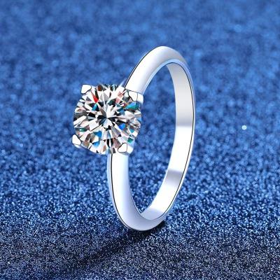 China Quality Choice 925 Silver Ring With Moissanite Diamond Solitaire Moissanite 925 Silver Moissanite Ring for sale