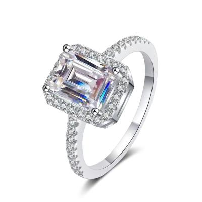 China Manufacturer Supplier Delicate 925 Silver Moissanite Ring Fashion Modern Design Romantic 925 Silver Moissanite Ring for sale