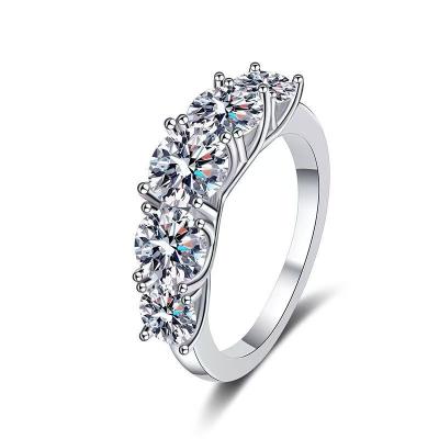 China Professional factory Luxury 925 Silver Moissanite Ring Engagement Elegant Solitaire Vintage 925 Silver Moissanite Ring Gift for sale