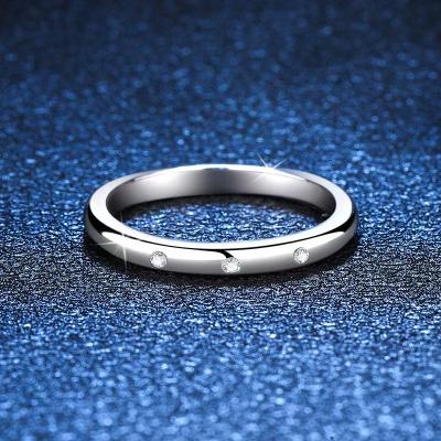 China Cheap Factory Price Wedding Simple 925 Silver Moissanite Ring Durable Wear Classic Simple 925 Silver Moissanite Ring for sale