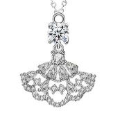 China China Custom Made Elegant Moissanite 925 Silver Pendant Necklace Moissanite Small Skirt Shaped Pendant Necklace for sale