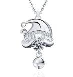 China Cheap Made in China Geometric Moissanite 925 Silver Pendant Necklace Durable Moissanite Santa Pendant Necklace for sale