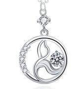 China High quality good price Popular Moissanite Pendant Necklace Delicate 925 Silver Moissanite Mermaid Foam Pendant Necklace for sale