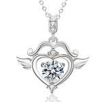 China High quality wholesale Anniversary Moissanite 925 silver pendant necklace Gift boxed Moissanite Cupid Arrow pendant necklace for sale