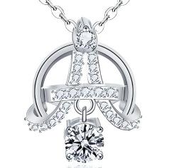 China Factory Direct China Custom Moissanite 925 silver pendant necklace High quality Moissanite tower pendant necklace for sale