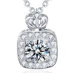China High Quality Control Hand Polished Superior Moissanite Square Shaped Perfume Bottle Pendant Necklace for sale