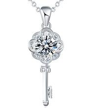 China Competitive price Wedding Moissanite 925 Silver Pendant Necklace Certified Moissanite Heart Lock Pendant Necklace for sale