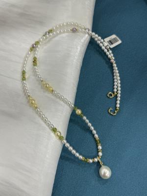 China Perfect Quality Real Freshwater Natural Pearl Pendant Necklace Round Heart Design Delicate Gift Natural Pearl Pendant Necklace for sale
