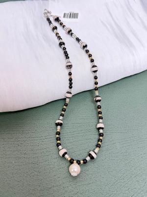 China High quality custom Vintage Natural Pearl Pendant Necklace Hypoallergenic Multi-color Natural Pearl Pendant Necklace for sale