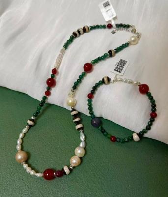 China High quality good price Bohemian Colorful Pearl Necklace Decorative Pearl Necklaces Pearl Jade Necklace for sale