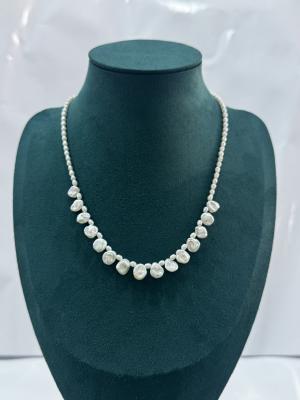 China Custom Petal-Shaped Baroque Pearl Necklace with Adjustable Length and Gold Clasp for sale