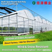 China Multi‑Span Round‑Arch Poly Tunnel Greenhouse for sale