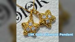 18K Gold Pine Nut Diamond Pendant Luxury