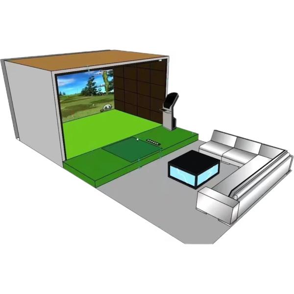 Quality Hot Sale Professional Indoor Golf Simulator Enclosure Launch Monitor With Impact Screen for sale