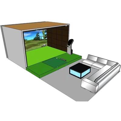 China 2024 New Design Professional AR Experience Golf Simulator Enclosure Indoor With Impact Screen for sale