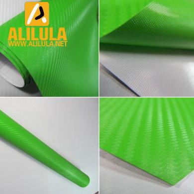 China Green 3D Carbon Fiber Vinyl Car DIY Wrap Sheet Roll Film Sticker Decal for sale