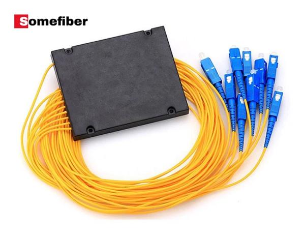 Quality 1x8 PLC Splitter ABS BOX 100*80*10 with SC/APC connector for sale