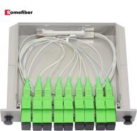 Quality 1x8 PLC Splitter Cassette Type 130*100*25mm with SC/APC connector for sale