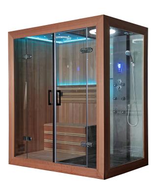 China Monalisa M-6035 shower sauna enclosure combined sauna and shower room dry wet sauna room shower and dry sauna house for sale
