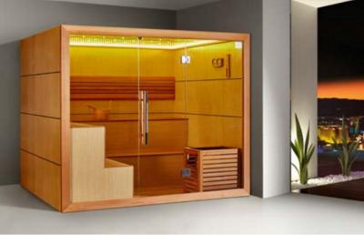 China Monalisa M-6053 fashion luxury dry sauna room nudist sauna enclosure with LED lights European style sauna house sauna for sale