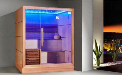 China Monalisa M-6053 fashion luxury dry sauna room nudist sauna enclosure with LED lights European style sauna house sauna for sale