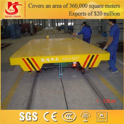 China Rail Mounted Industrial Heavy Duty Rail electric running flatcar for sale