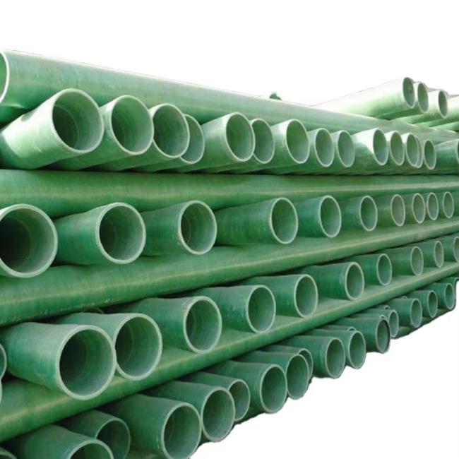 FRP pipe manufacturing process showing filament winding technique