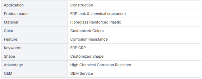 Large diameter FRP GRP vertical storage tank