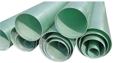 Close-up of FRP pipe cross-section showing uniform wall thickness