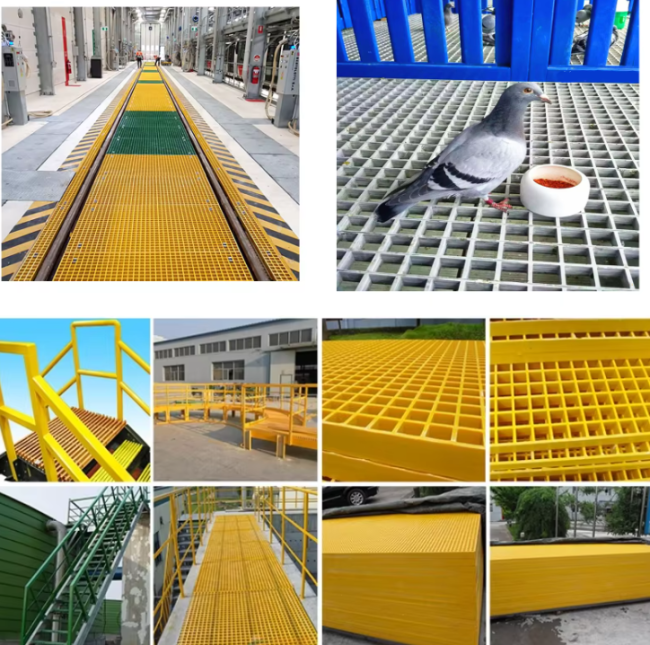 Comparison of different FRP grating colors and patterns