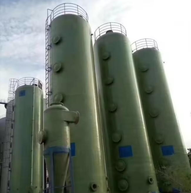Custom FRP absorption tower in operation