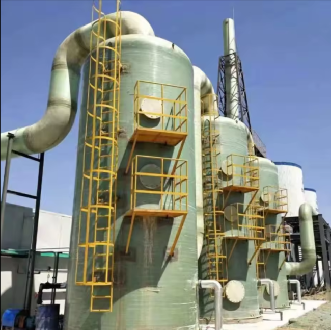 Industrial installation of FRP fume treatment system