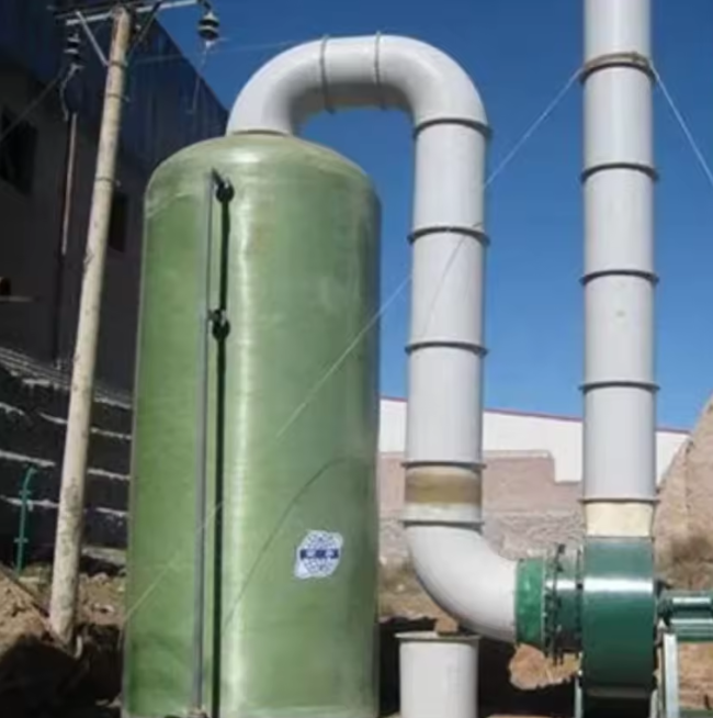 Custom FRP purification tower installation