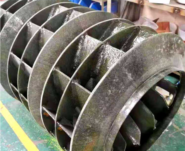 Explosion proof FRP fan impeller close-up view
