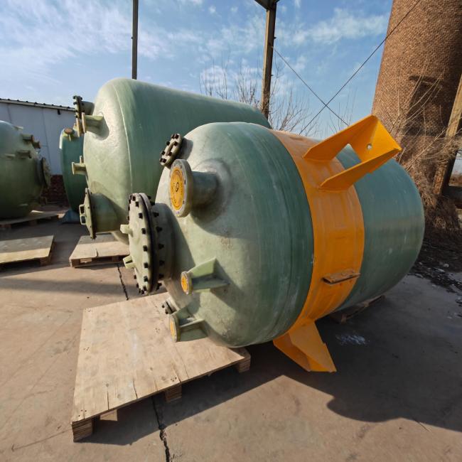 Close-up view of FRP Storage Tank components and structure