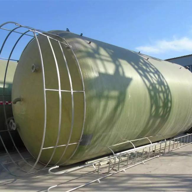 Close-up view of FRP Storage Tank components and connections
