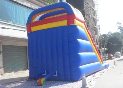 China Thickness 0.55mm PVC Heavy Duty Rainbow inflatable water slides With Pool for sale