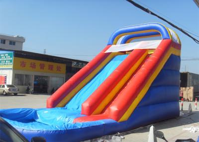 China Thickness 0.55mm PVC Heavy Duty Rainbow inflatable water slides With Pool for sale
