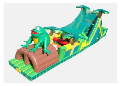 China Digital Painting Large Bouncy Obstacle Course , Inflatable Combo Bouncer Dual Lane Module for sale