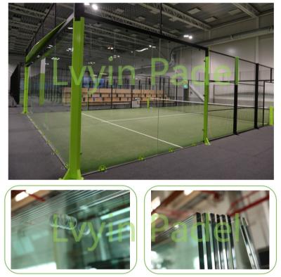 中国 熱い販売12mm Padelのテニス分野は緩和されたガラス パノラマ式の屋外のPadel裁判所を取り除く 販売のため