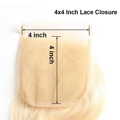 Cina Capelli umani reali brasiliani di colore #613 del corpo di Wave del pizzo della chiusura dei capelli biondi del bambino in vendita