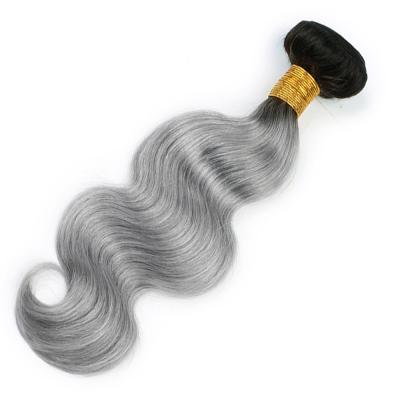 Cina I pacchi indiani vergini dei capelli umani, capelli grigi di Ombre impacchetta un'estremità completa dei due toni in vendita